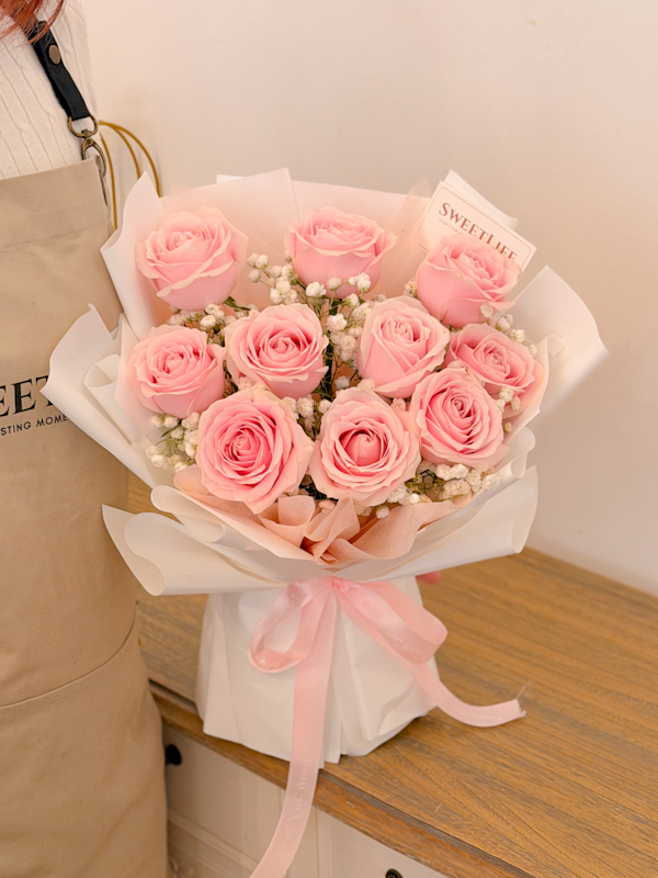 BELINDA Pink Roses Bouquet - Penang Florist | SweetLife & Co